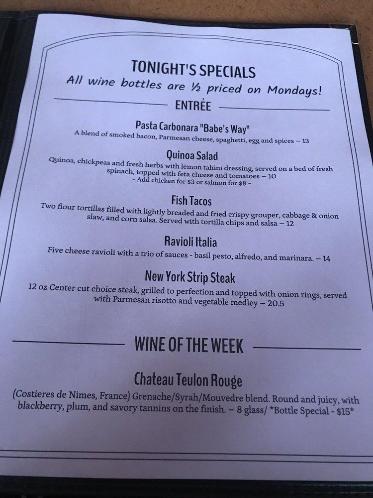 Menu at Gabby's Cafe, Cincinnati, 515 Wyoming Ave