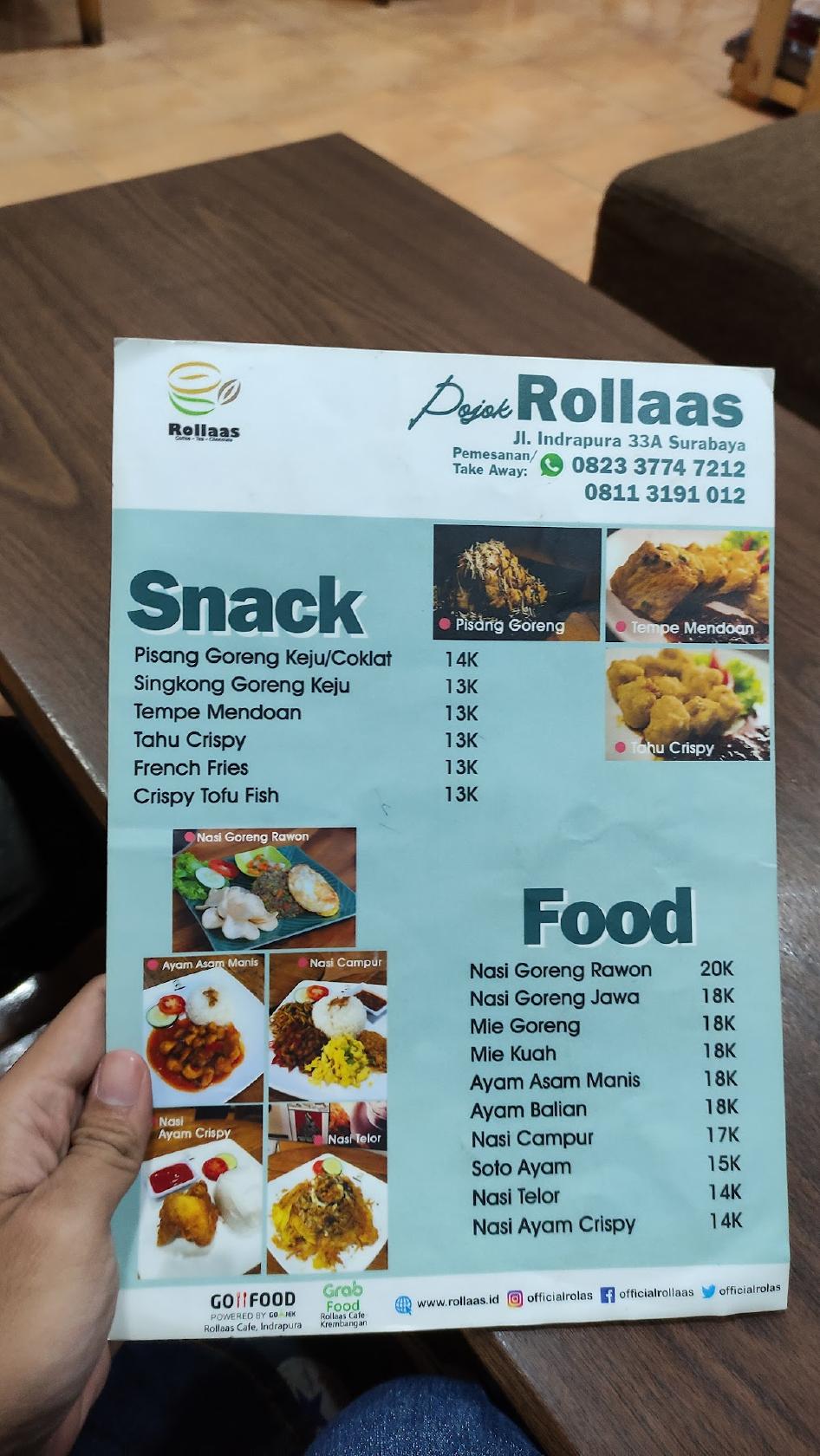 Carta del café Rollaas Coffee and Tea, Surabaya, Jl. Indrapura No.33A