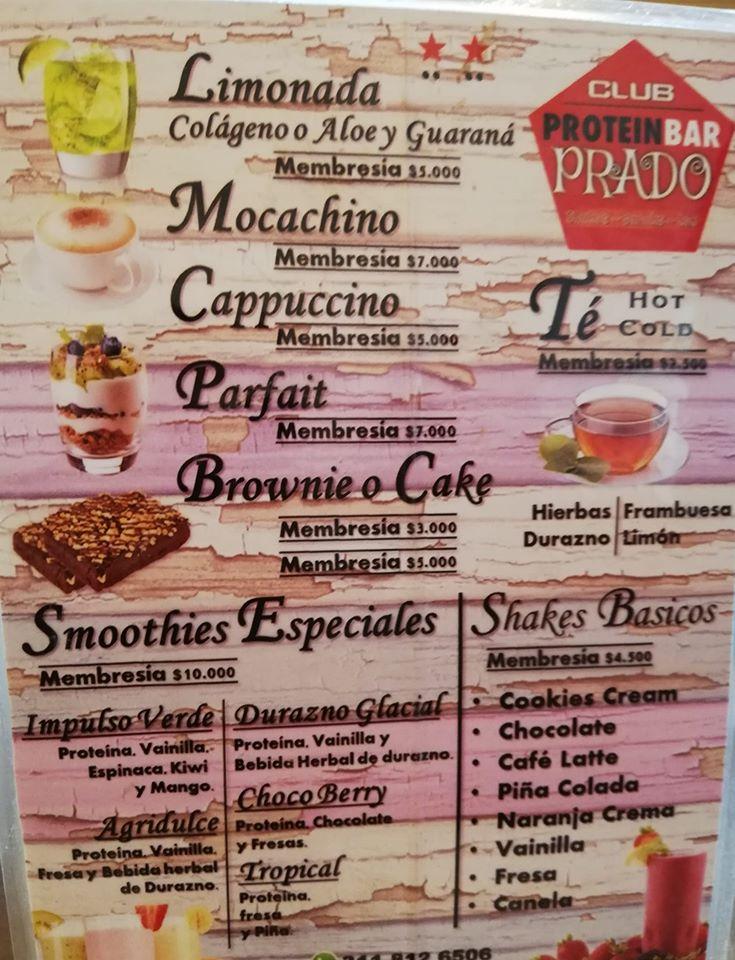 Menu at CLUB Protein BAR PRADO, Florencia
