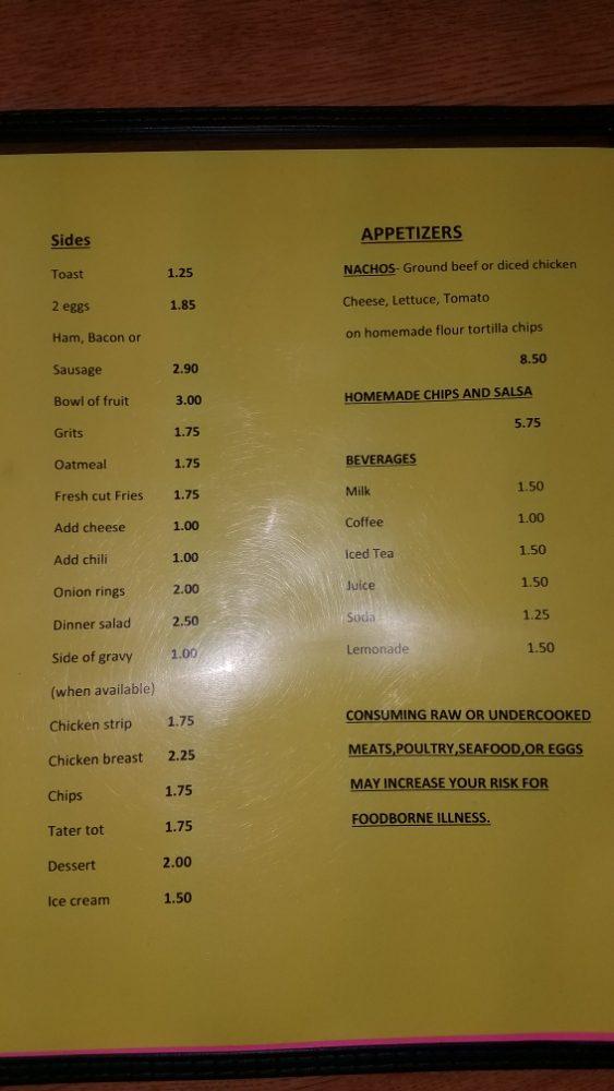 Menu at Corn Cafe, Corn, 207 W Main St