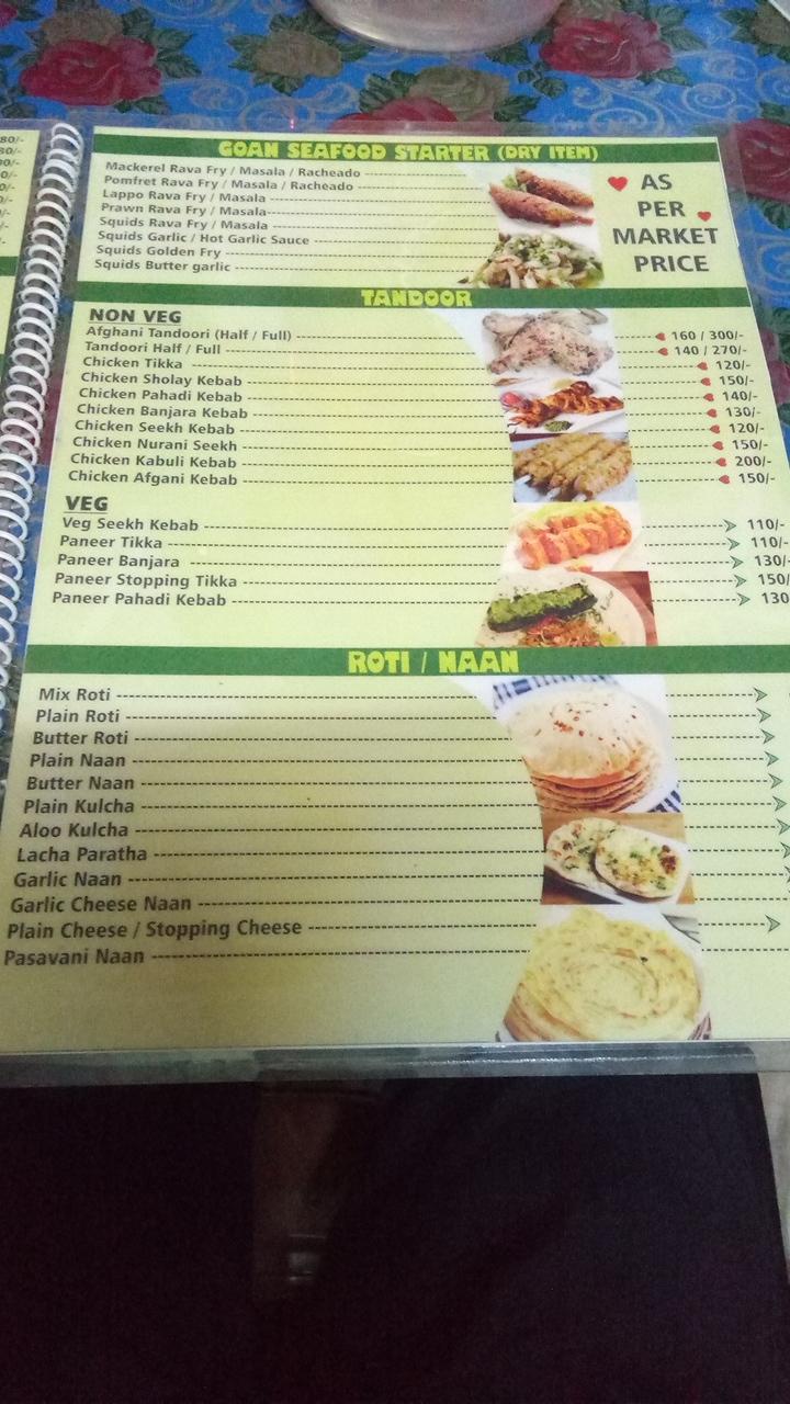 Menu at Darling Tourist Bar & Restaurant, Betalbatim
