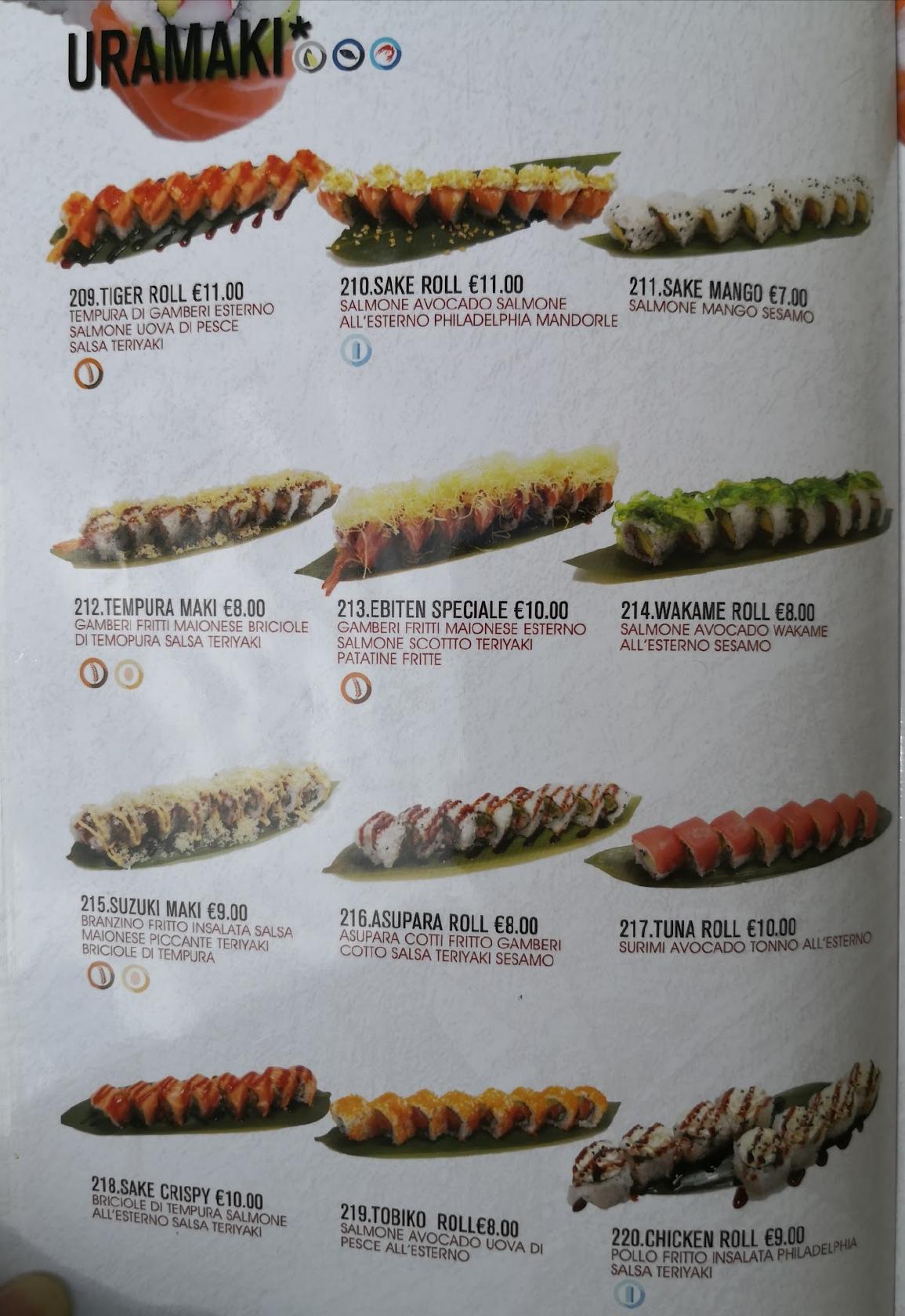Carta del restaurante Kiyomi, Villair-Amerique