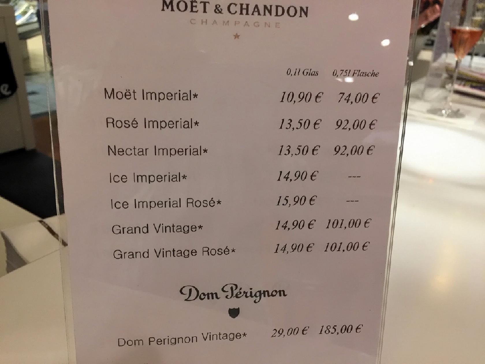 Speisekarte von Moët & Chandon Bar Berlin, Berlin