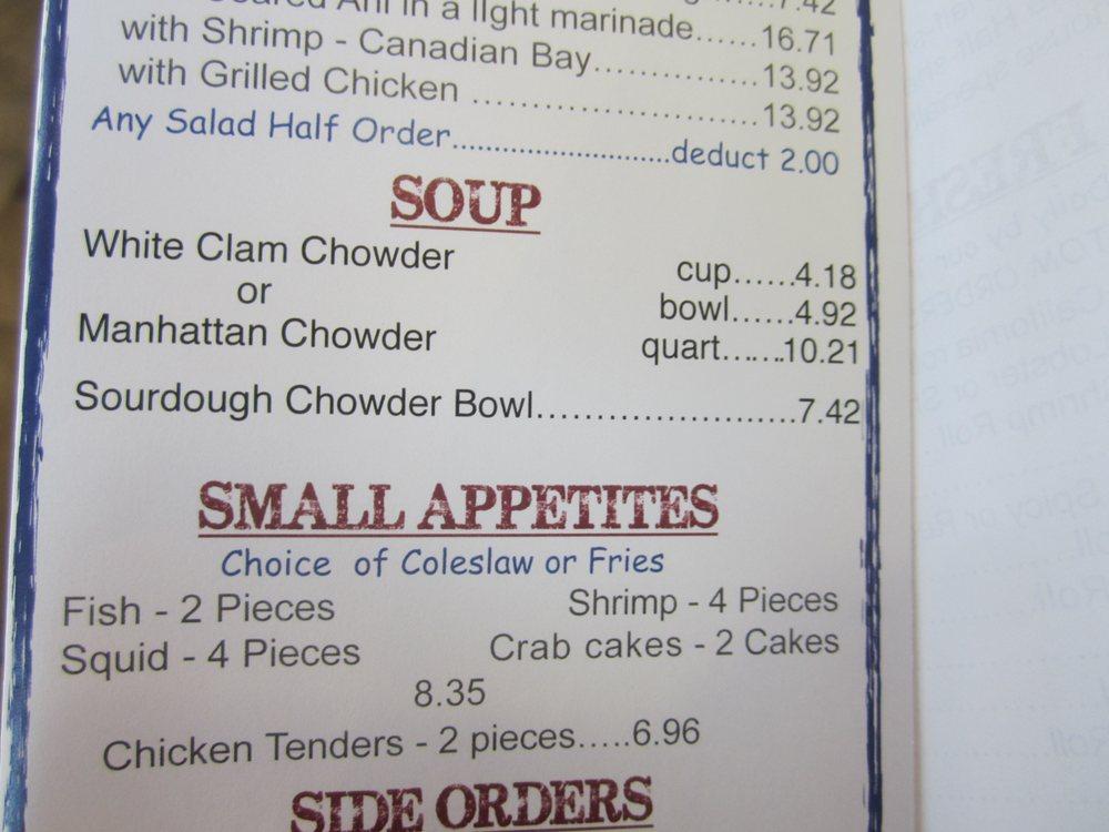 Menu at Point Loma Seafoods restaurant, San Diego