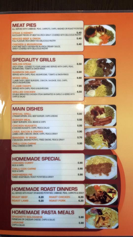 Menu at Sunshine Cafe & Restaurant, Spalding