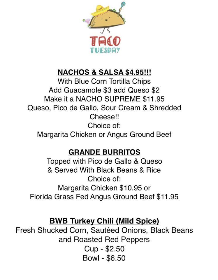 Menu at Blue Water Bay restaurant, Melrose