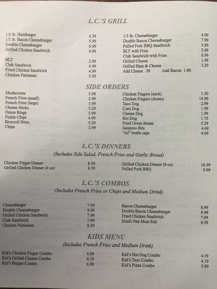 Menu at L C's Pizza & Subs pizzeria, Freeport, 901 FL-20