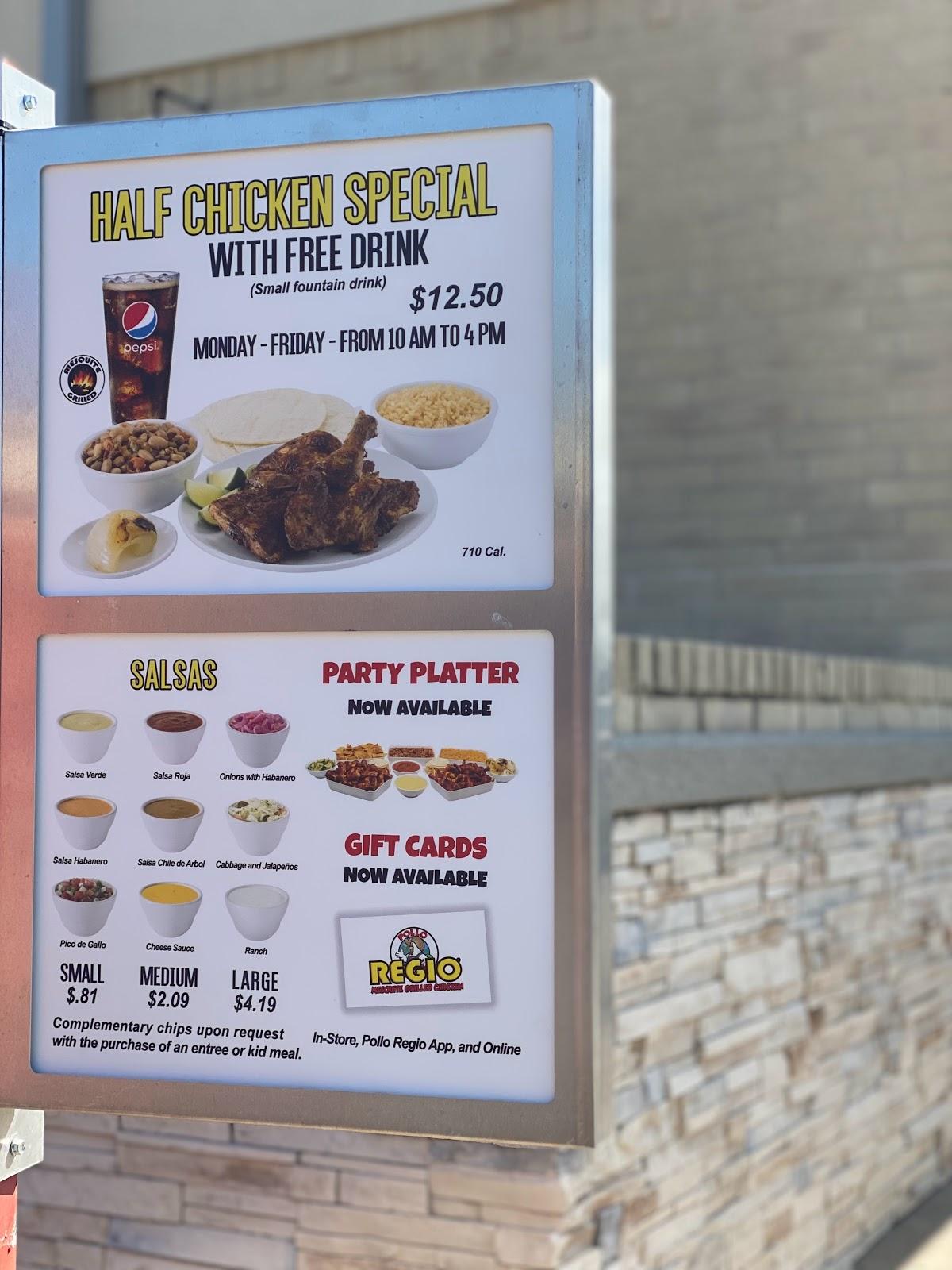 Menu at Pollo Regio restaurant, Mansfield, U.S. 287 Frontage Rd Suite 103