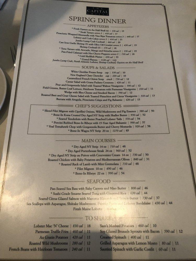Menu at The Capital Grille pub & bar, Atlanta, 255 East Paces Ferry Rd NE