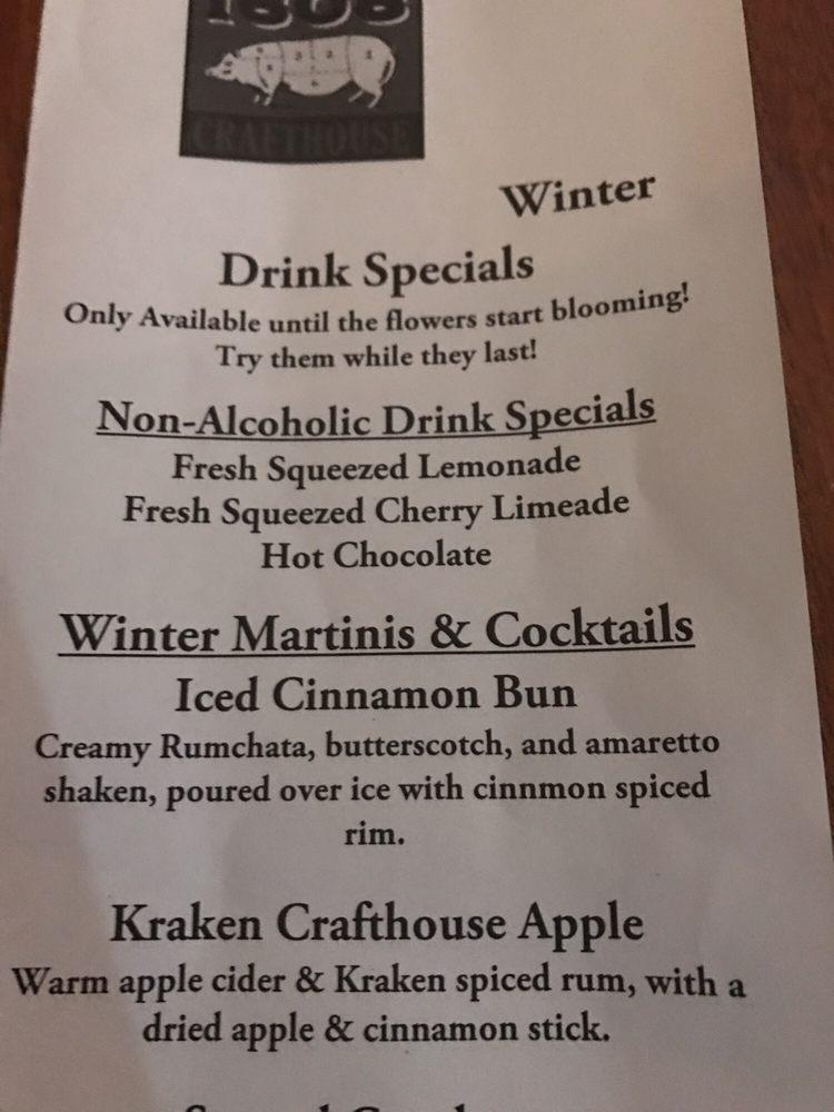 Menu at 1608 Crafthouse restaurant, Virginia Beach