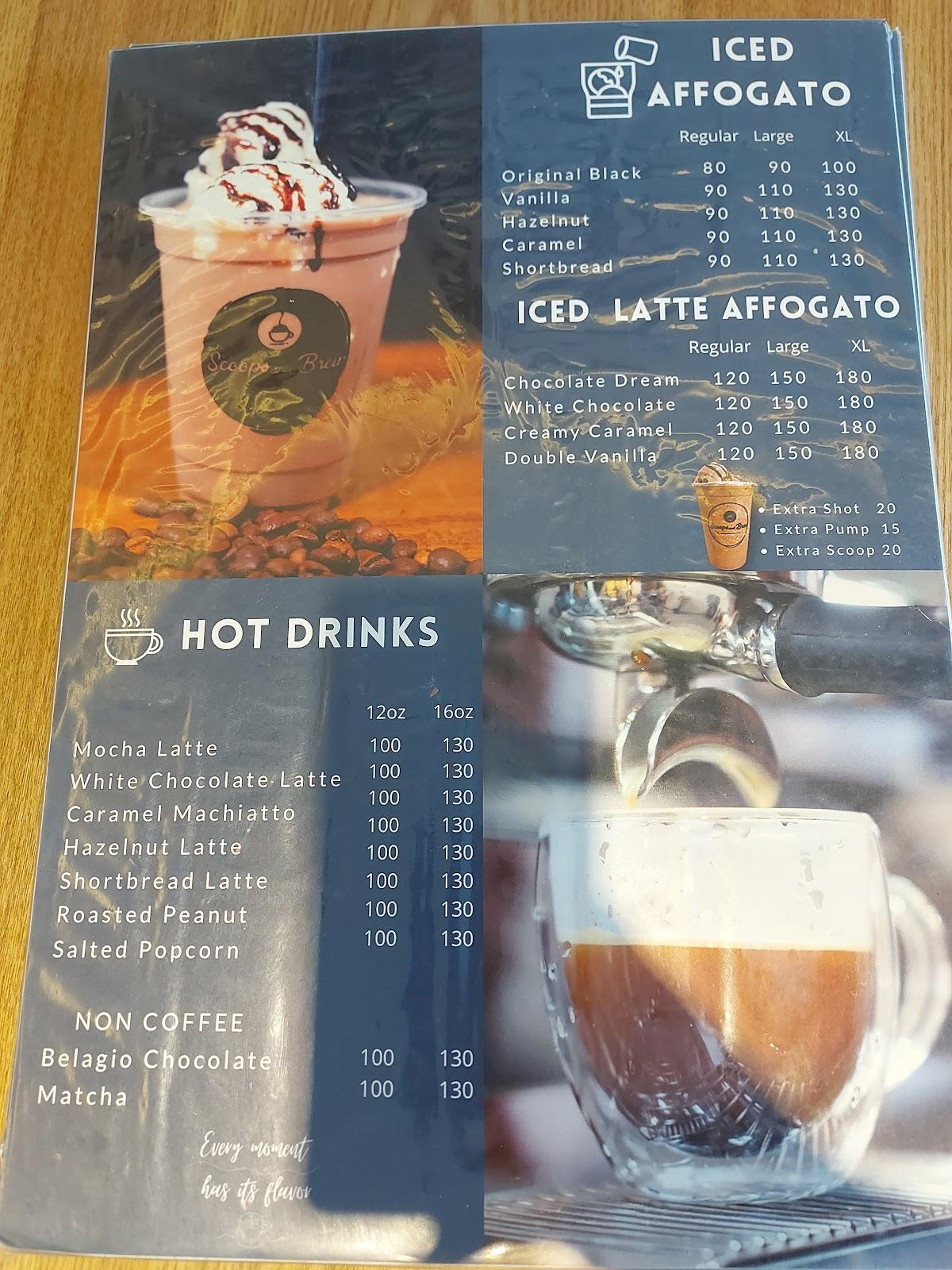 Menu at Scoops and Brew - Santa Maria Branch cafe, Santa Maria