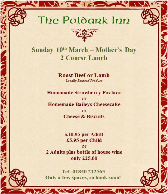 Menu at The Poldark Inn pub & bar, Delabole