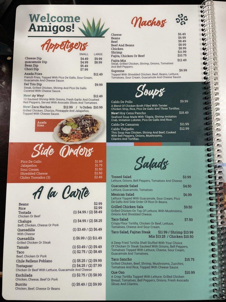 Menu at El Canelo Mexican Restaurant, North Kansas City