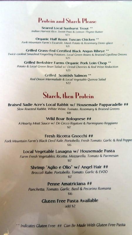 Menu at Glass Onion pub & bar, Weaverville