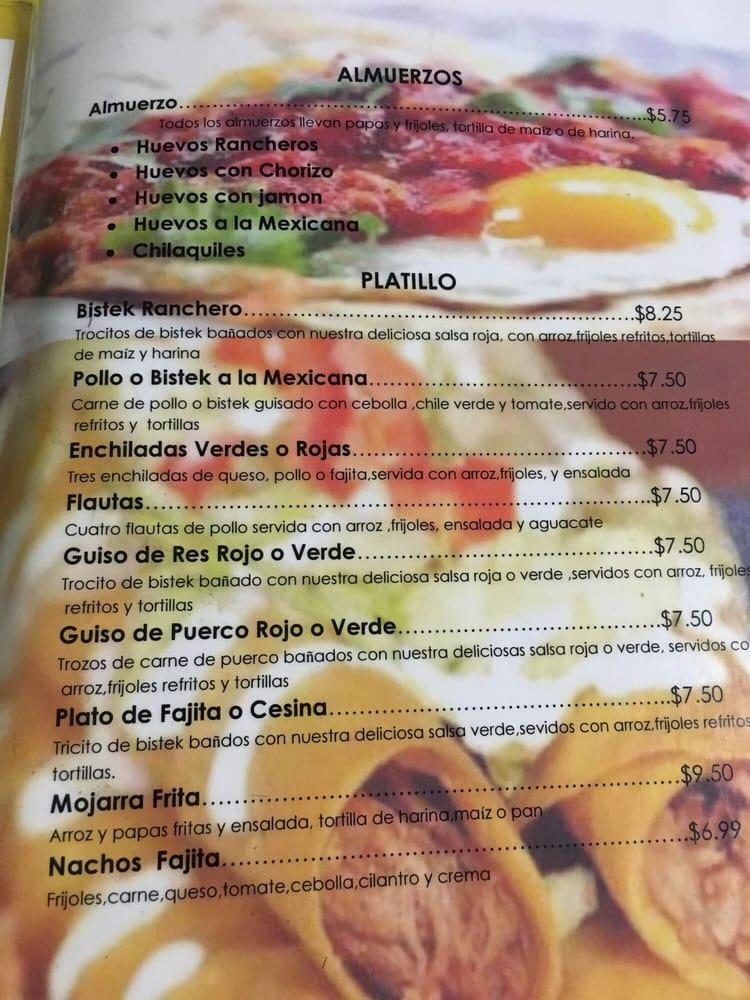 Menu at Tortas Y Tacos El Ranchito restaurant, Dallas