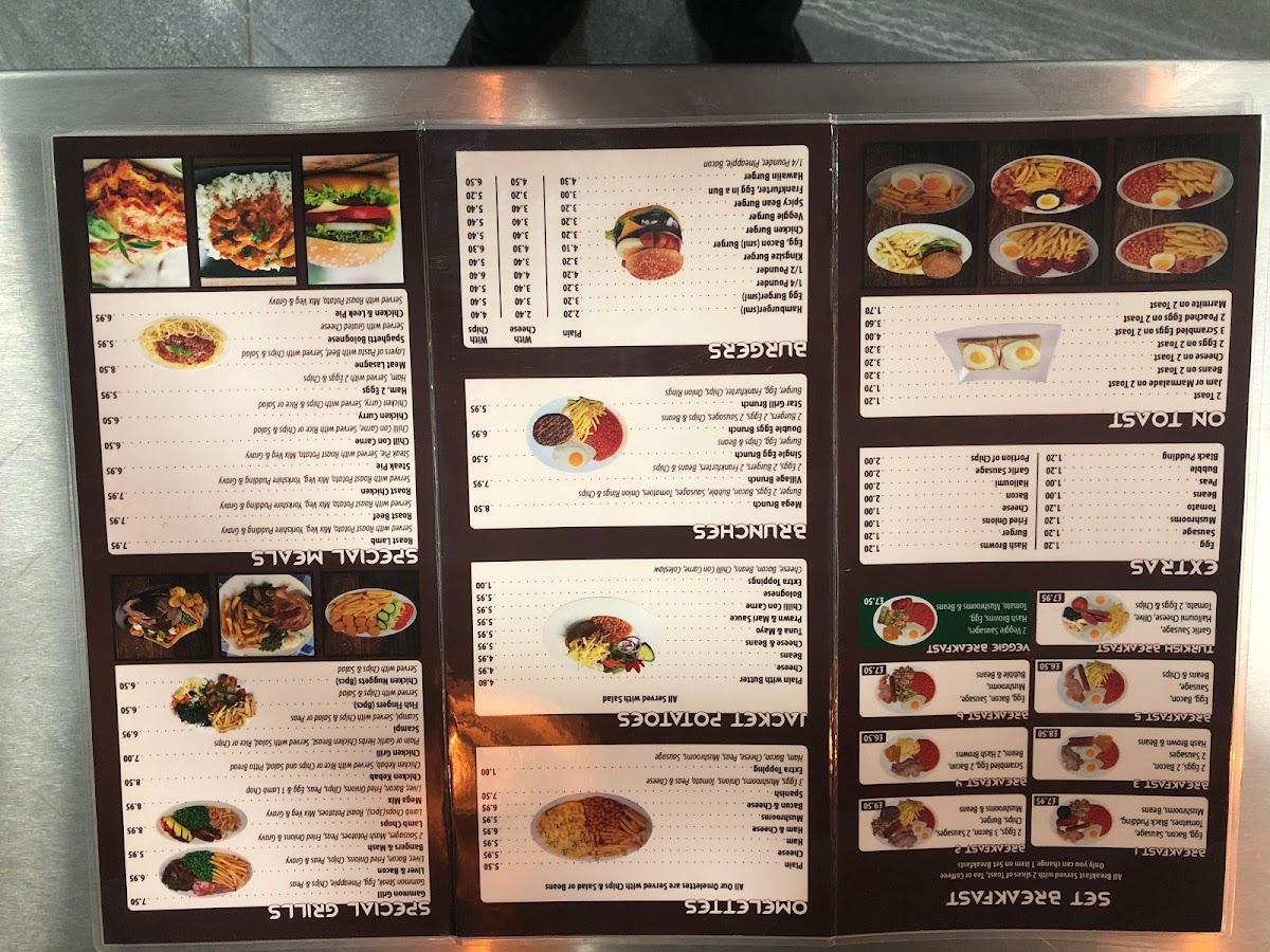 Menu at Carlton cafe, Orpington