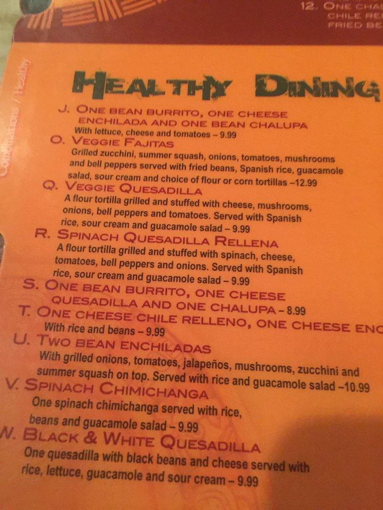 Menu at La Tolteca restaurant, Cockeysville