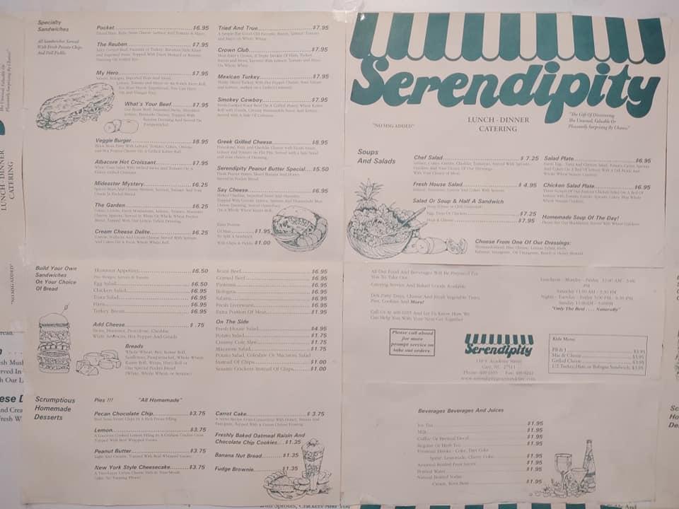 Menu at Serendipity Gourmet Deli desserts, Cary