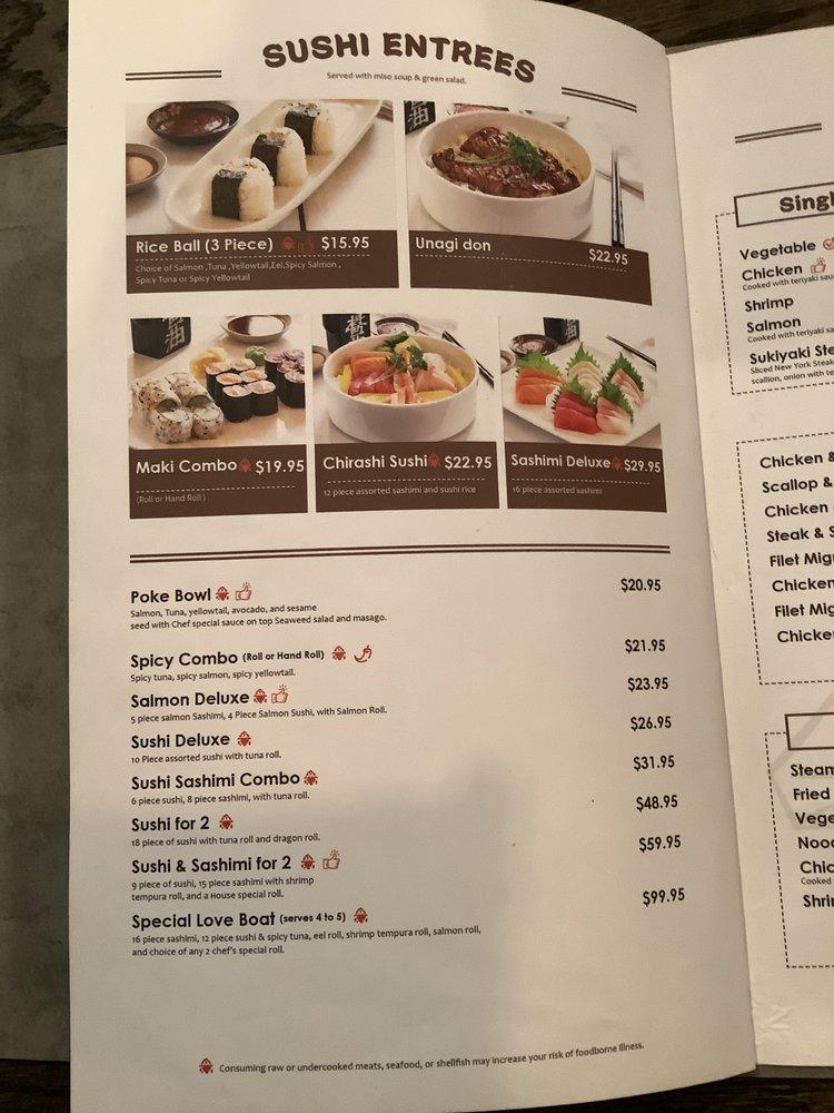 Menu at Sumo Japanese Steakhouse & Sushi Restaurant, Wenatchee