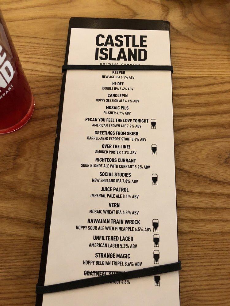 Menu at Castle Island Brewing, Norwood