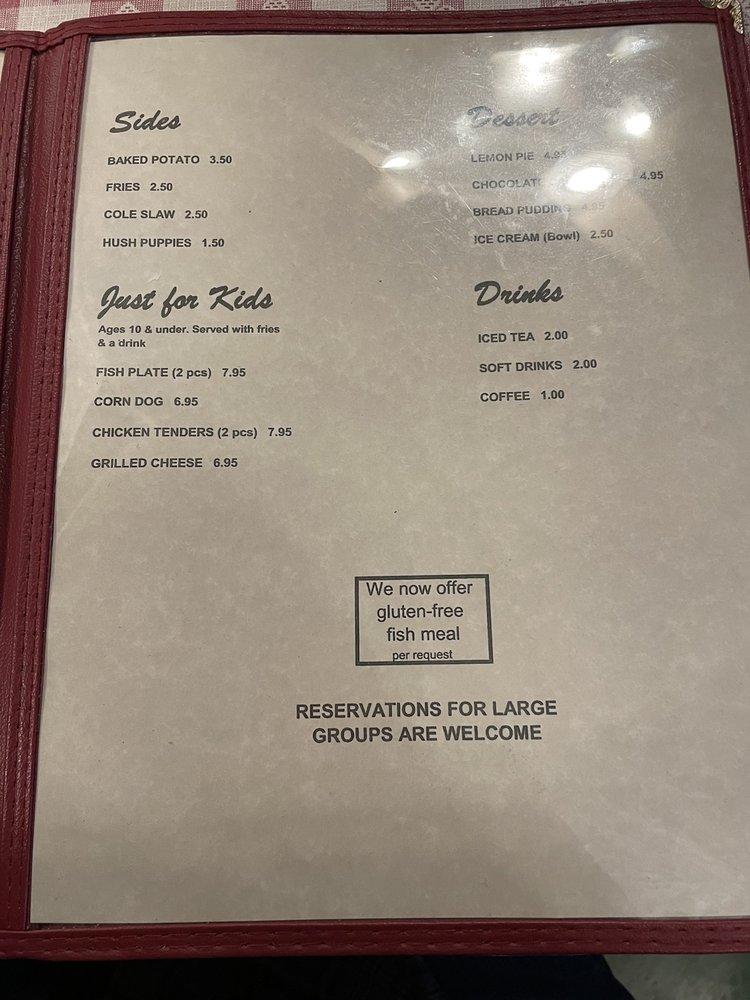 Menu at Corbett's Catfish & More restaurant, Avinger