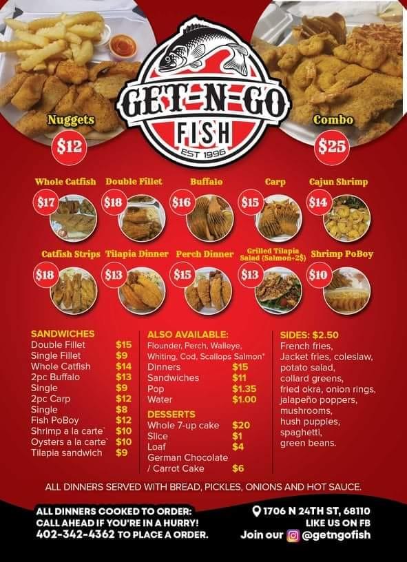 Menu at Get N Go Fish restaurant, Omaha