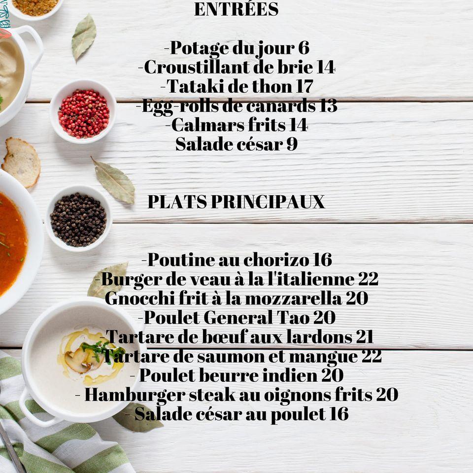 Menu at Bistro MM Station Culinaire restaurant, Blainville