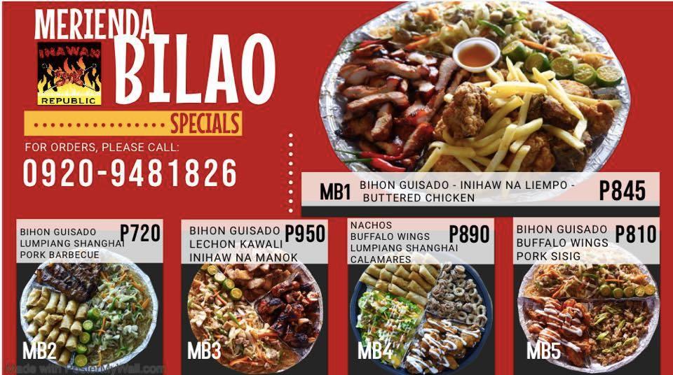 Menu at Ihawan Republic, Tagaytay