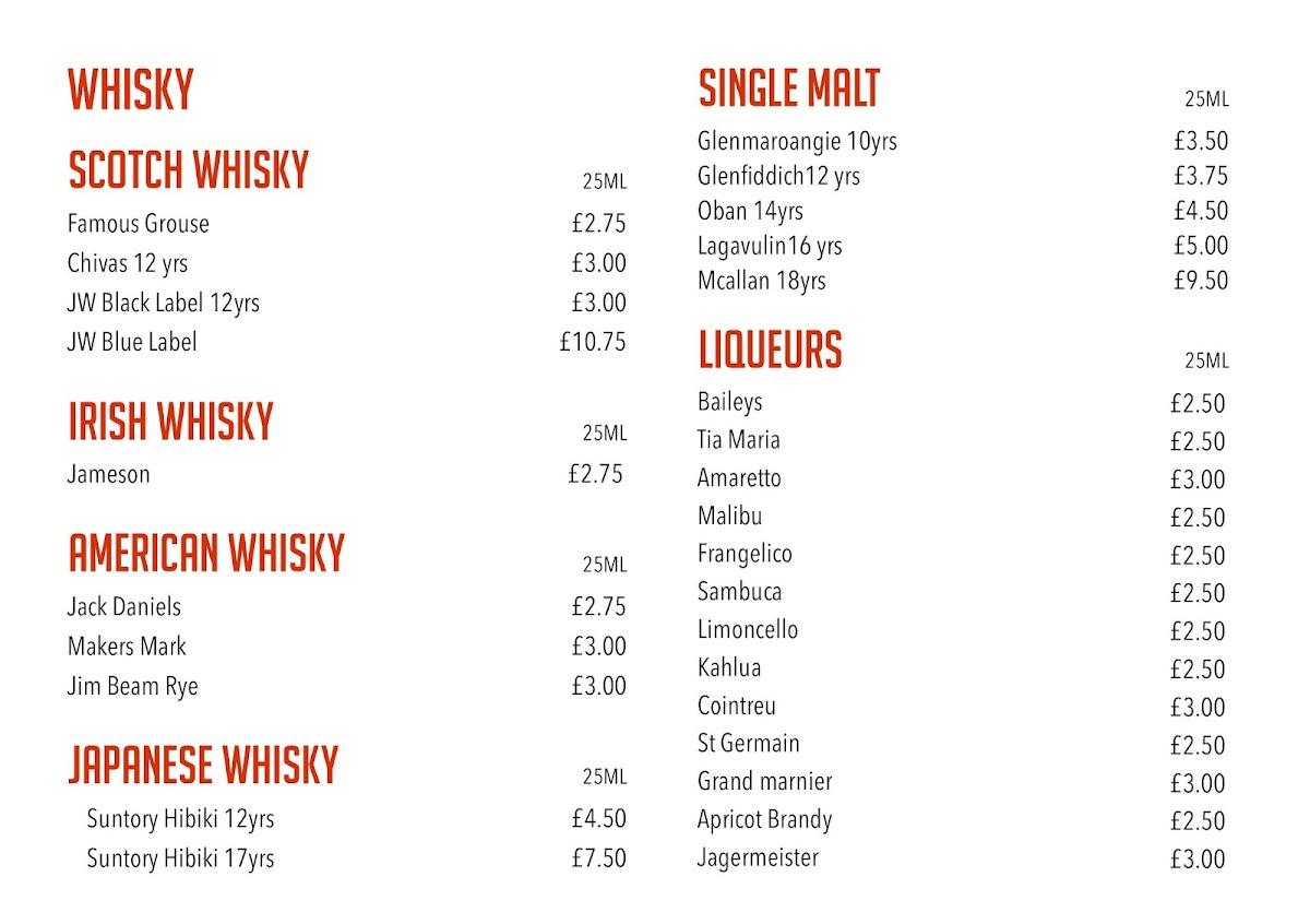 Carta de Imperial Lounge & Restaurant, Croydon