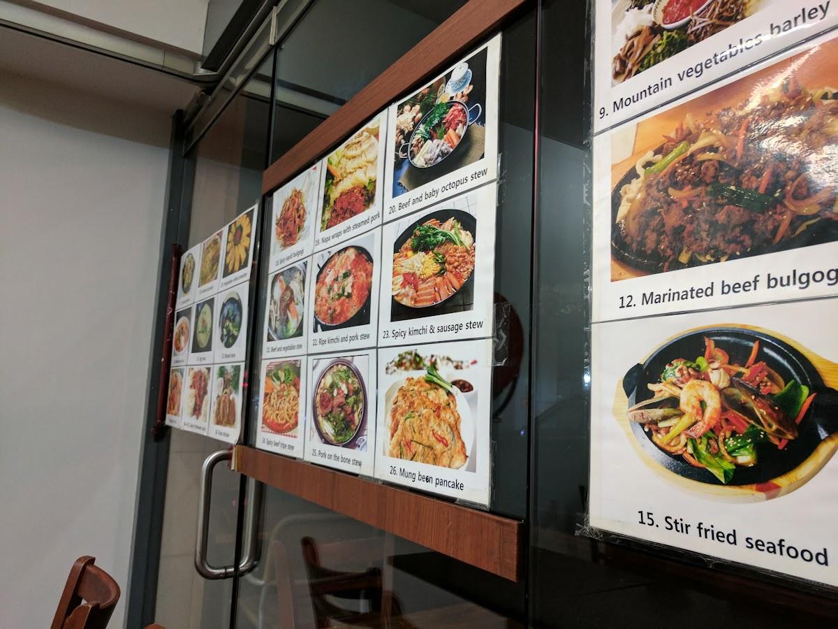Menu at Sariwon Korean Bulgoki restaurant, Parramatta