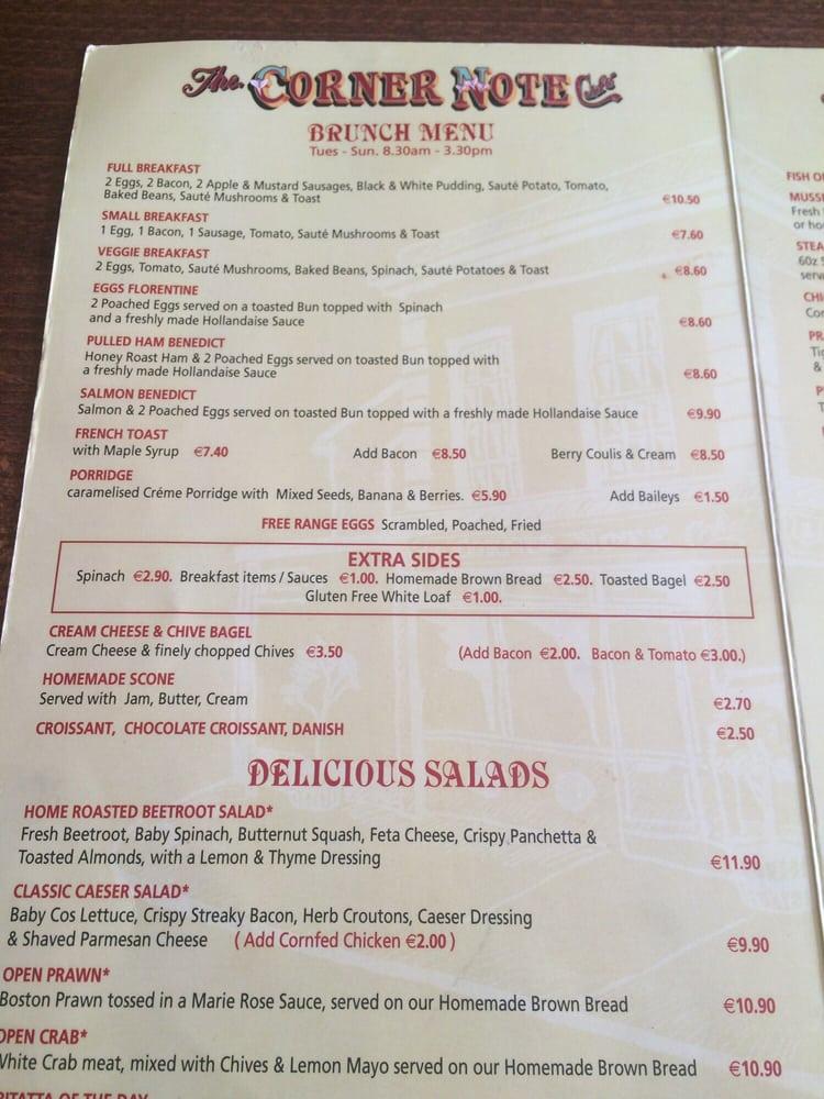 Note Wine Bar Dublin Menu at Lois Horning blog