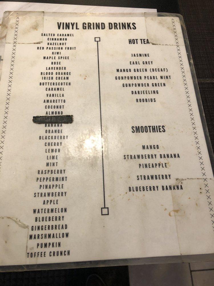 Menu at Vinyl Cafe, Ames