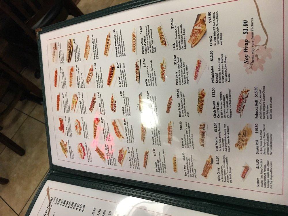 Menu at HAHA Sushi restaurant, Fresno