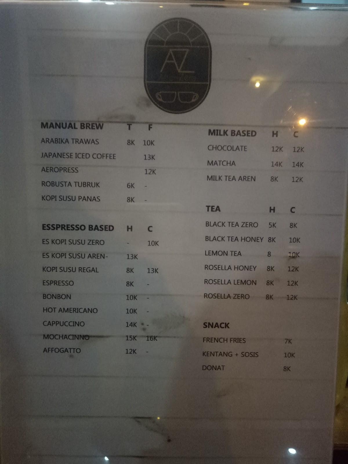 Menu at After Zero Home Bar and Snacks, Bejijong