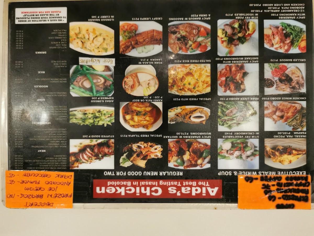 Menu at Aida's Chicken House BBQ, Makati, Second Floor