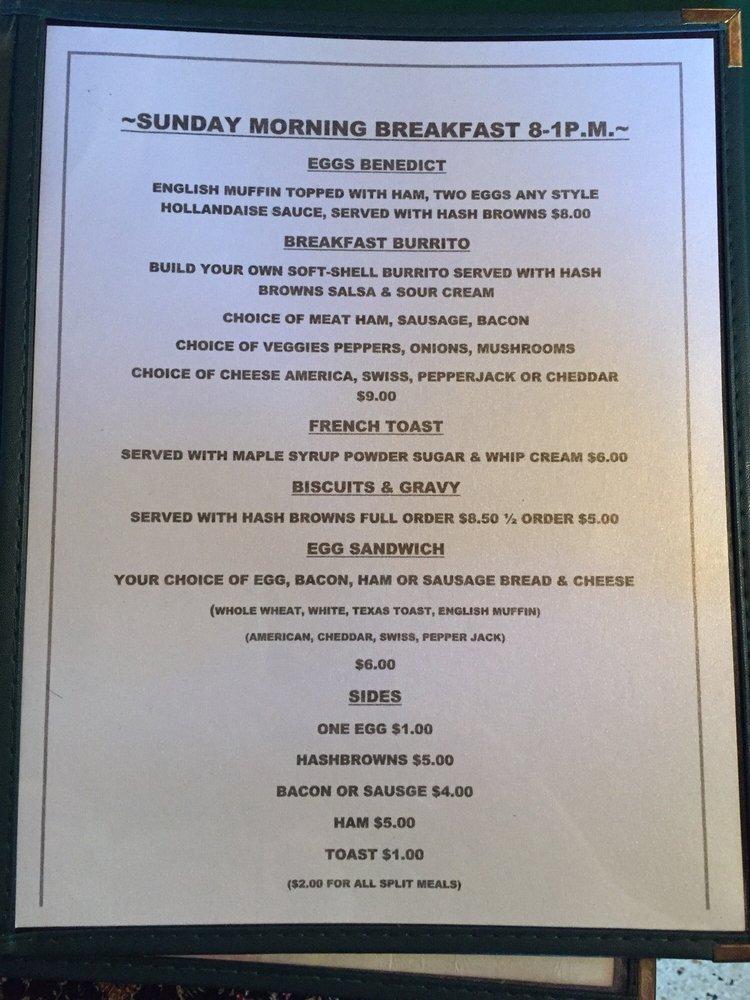 Menu at Eagle Crest Bar, Madison, Co Rd T