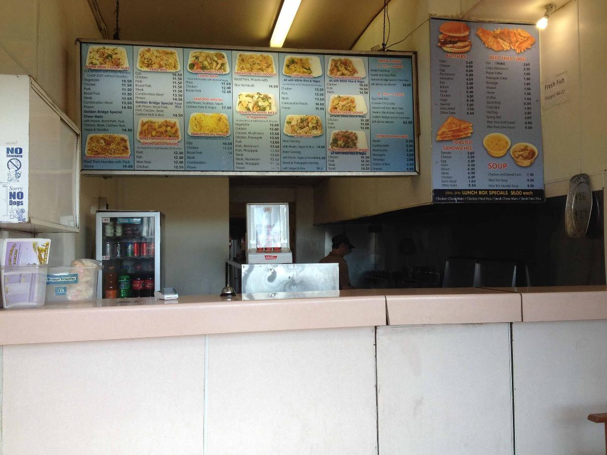 Menu at Golden Bridge Chinese Takeaway fast food, Auckland, 174 Jervois Rd