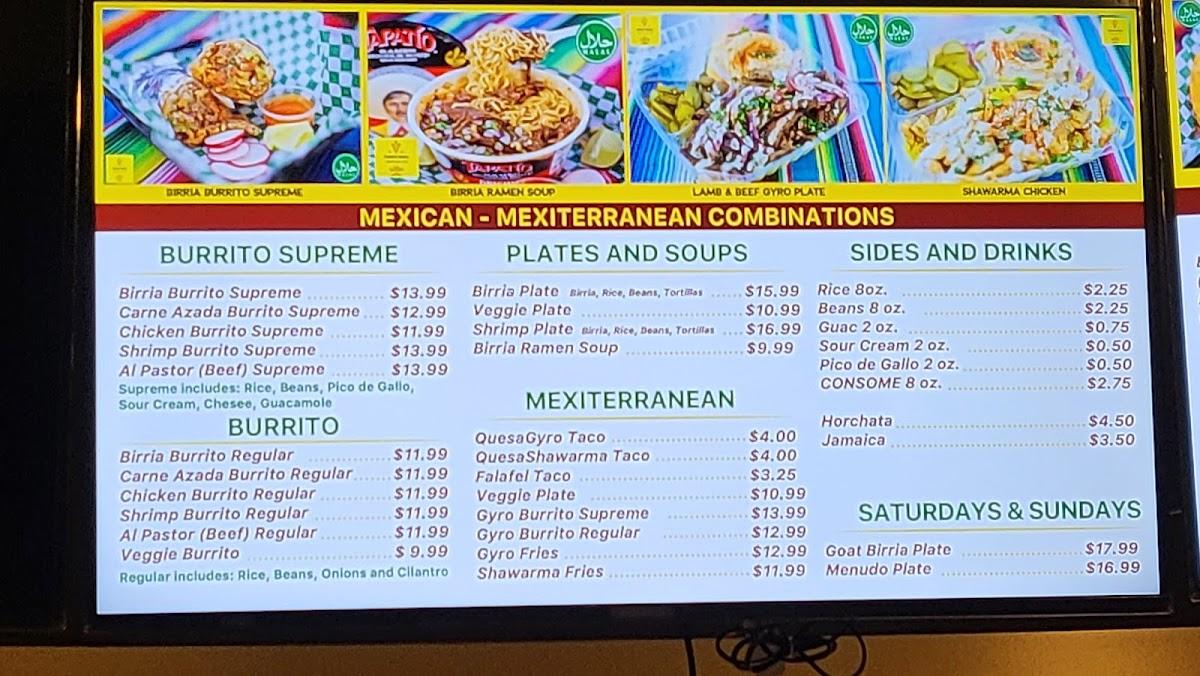 Menu at Habibi's Birria #2 restaurant, Hayward, Eden Landing Rd