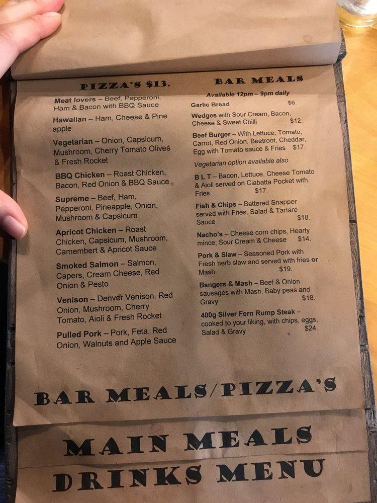 Menu at Turangi Tavern pub & bar, Turangi