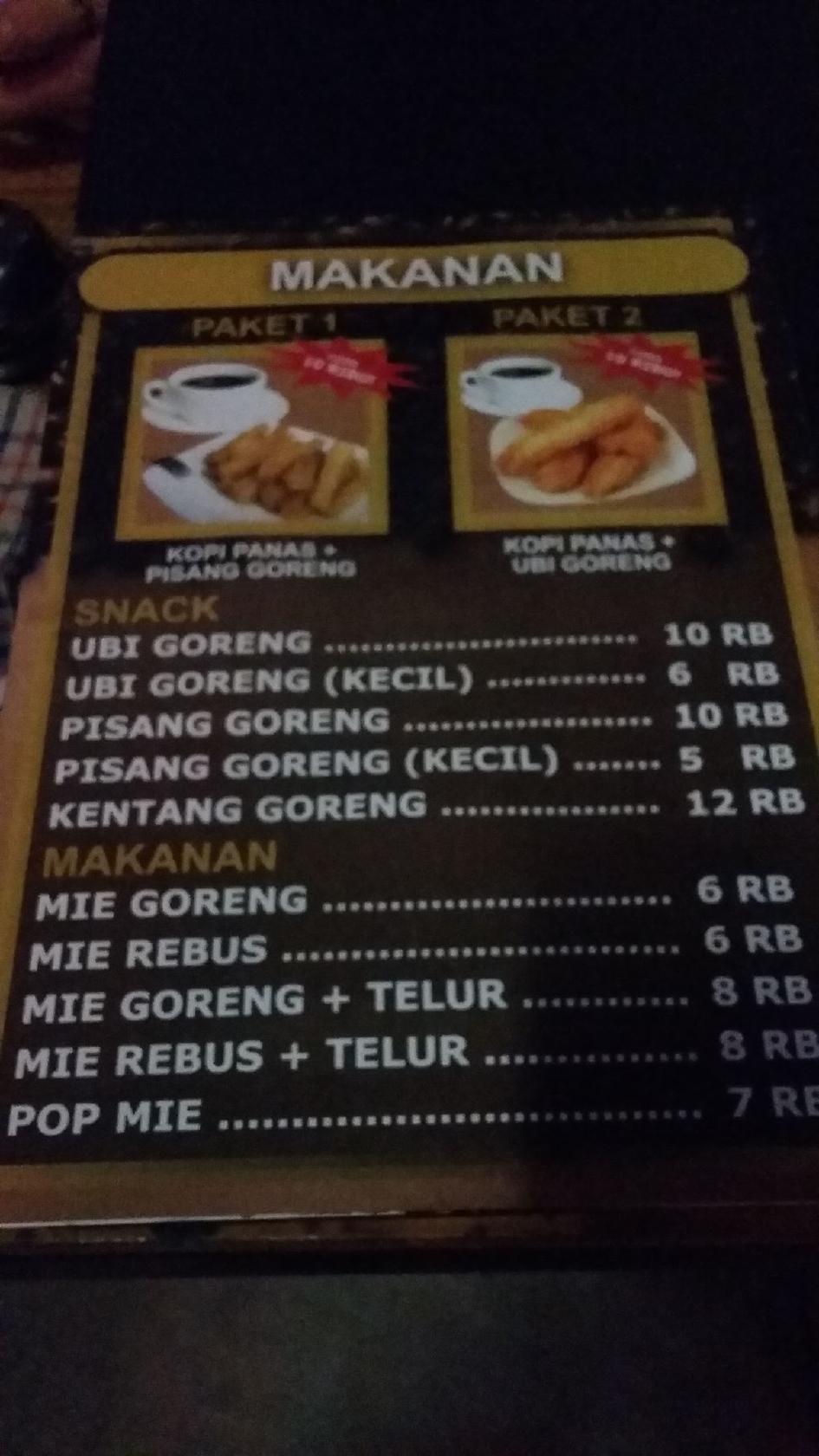 Menu at CASTLE cafe, Pontianak