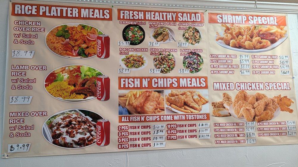 Menu at Crown Fried Chicken restaurant, Bloomsburg