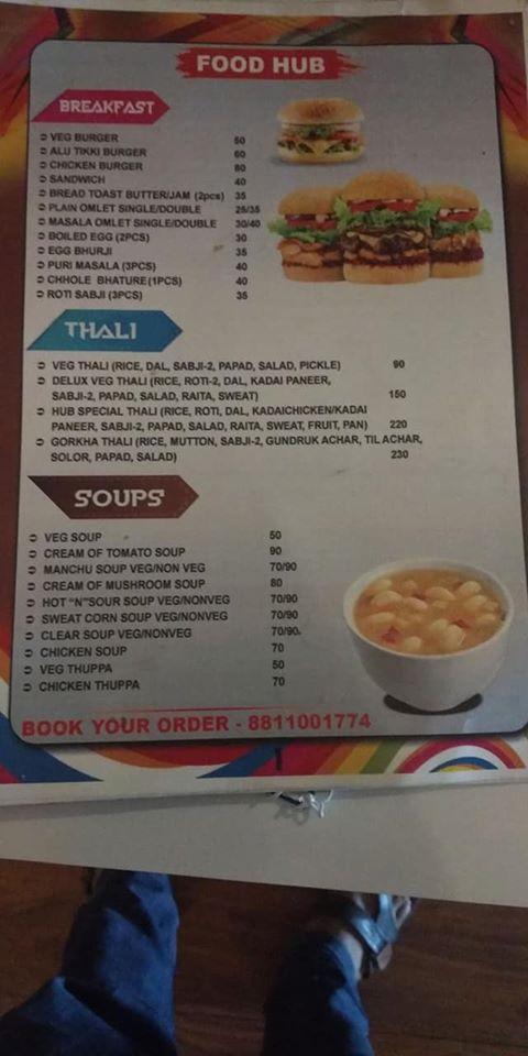 Menu at Food Hub, Biswanath Charali