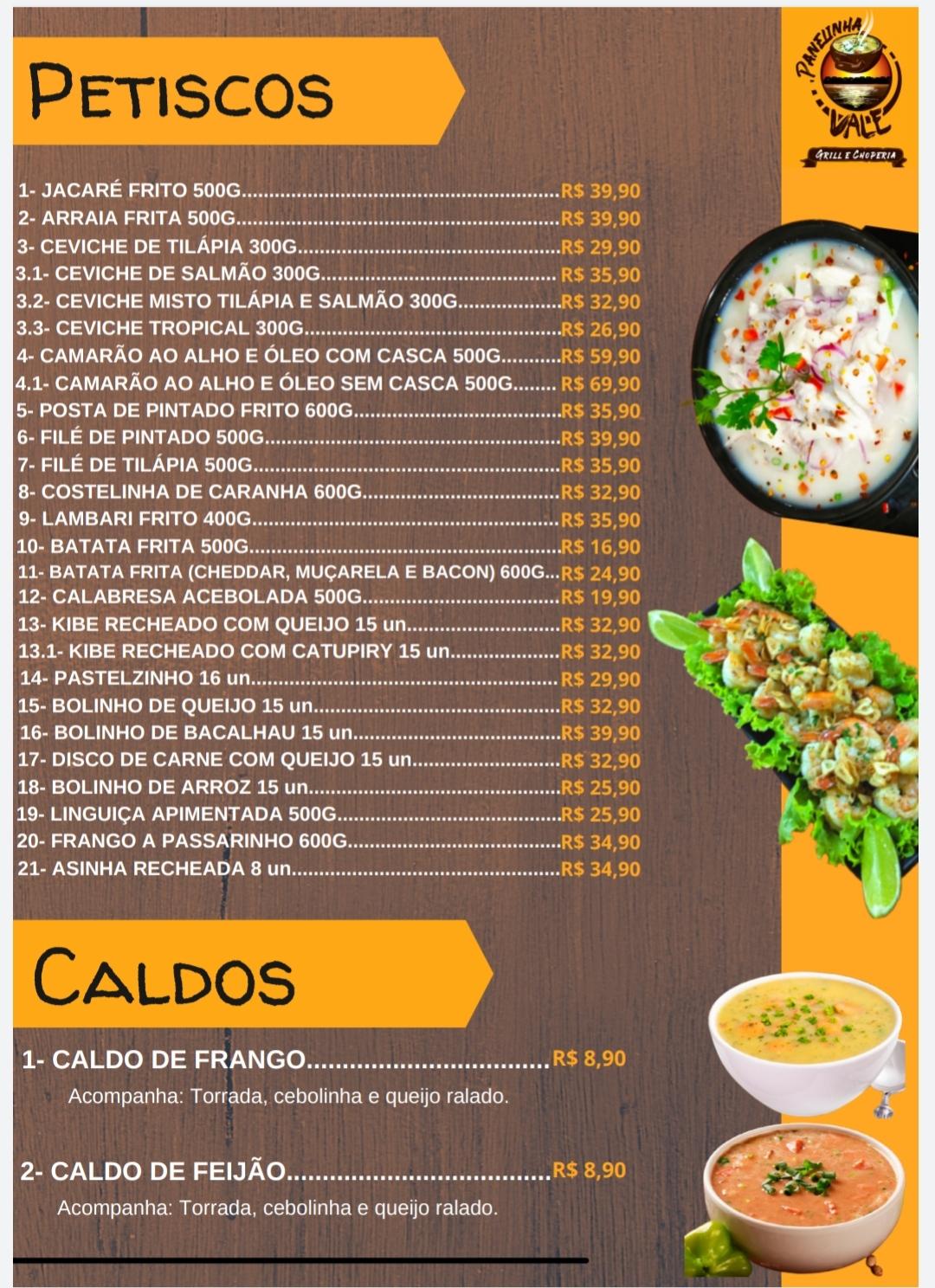 Menu em Panelinha Vale restaurante, Aruanã