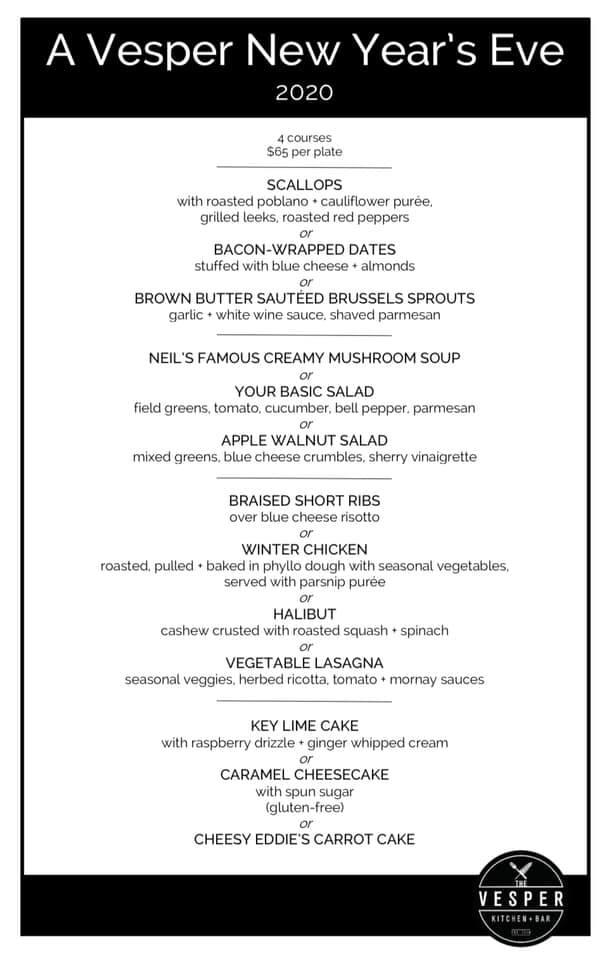 Menu at The Vesper pub & bar, Rochester