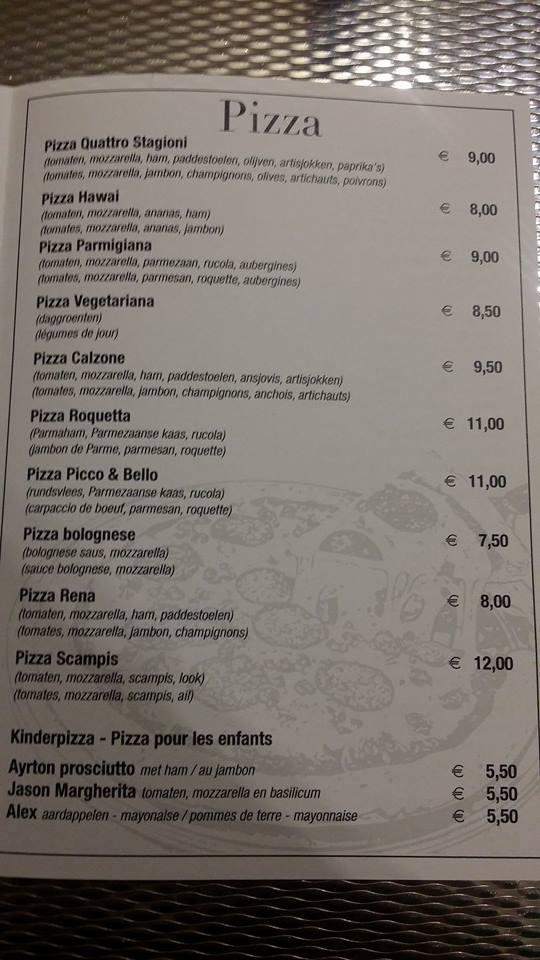 Menu at picco bello, Lennik