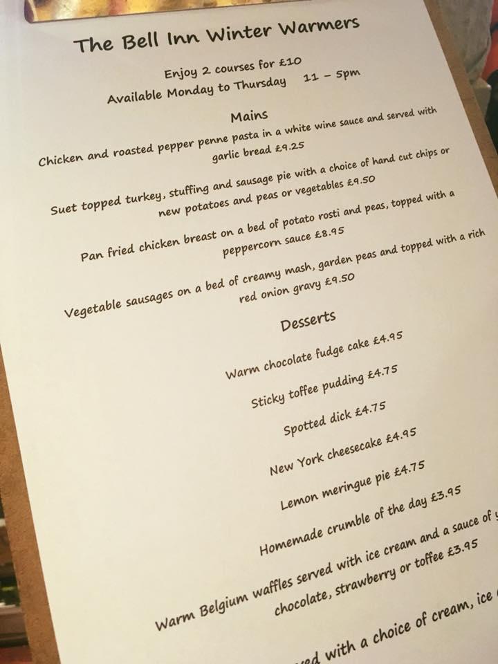 Menu at Bell Inn St Olaves pub & bar, Belton, Beccles Rd