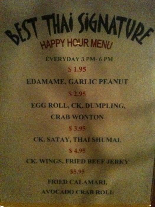 Menu at Best Thai Signature - Dallas (Frankford Rd) restaurant, Dallas ...