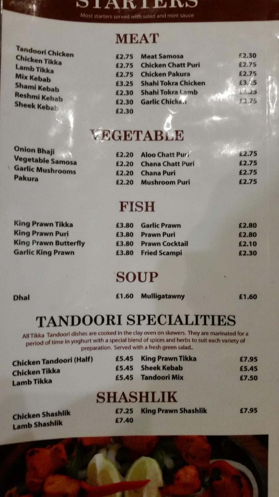 Menu at The Dilraj fast food, Lytham Saint Annes