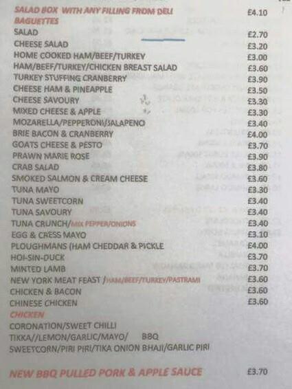 Menu at Tasty Bites Penrith fast food, Penrith
