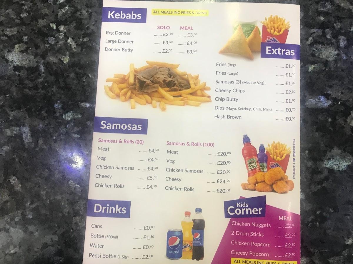 Menu at Raja's Pizza Bar, Bradford, 892 Manchester Rd
